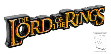 The Lord of the Rings logo in metaal